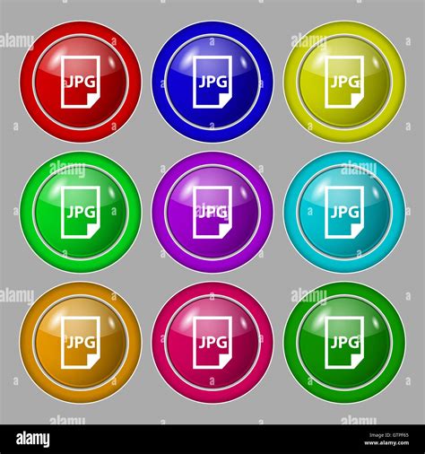  File Icon Sign Symbol On Nine Round Colourful Buttons Vector Stock Vector Image And Art Alamy