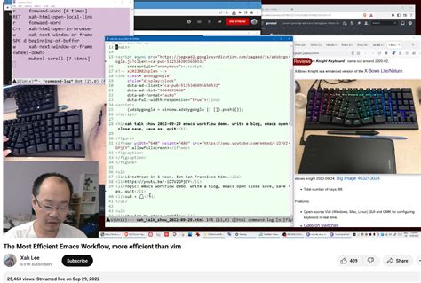 Xah Talk Show 2022 09 29 The Most Efficient Emacs Workflow More