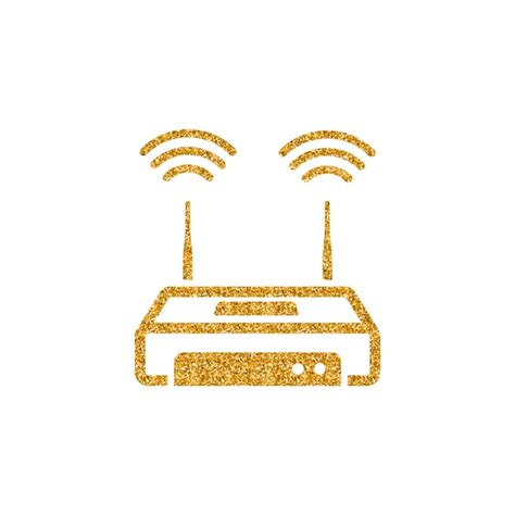 Premium Vector Internet Router Icon Gold Glitter Texture Vector