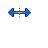 Blue Wave Horizontal Resize Cursor