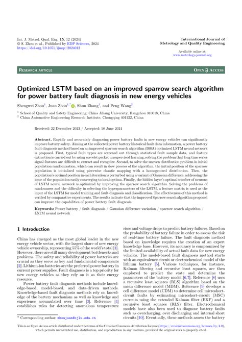 Pdf Optimized Lstm Based On An Improved Sparrow Search Algorithm For Power Battery Fault