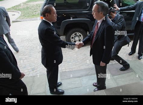 U S Secretary Of Energy Steven Chu Visiting The Japanese Embassy A Diplomatic Meeting