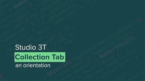 Collection Tab Display And Manage A Mongodb Data Collection Youtube