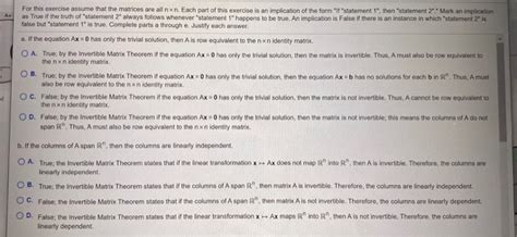 solved for this exercise assume that the matrices are all