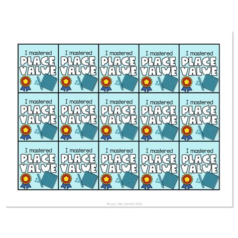 Lucky To Learn Math Place Value Unit 1 Brag Tag Lucky Little
