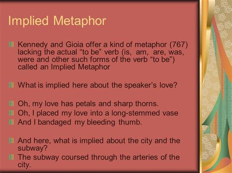 Implied Metaphor Examples