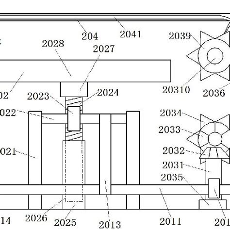 Front View Internal Structure Diagram Of The Lower Cabinet Of An