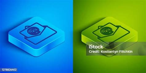 파란색과 녹색 배경에 격리된 등색 선 메일 및 전자 메일 아이콘입니다 봉투 기호 전자 메일 전자 메일 메시지 기호입니다 정사각형 버튼입니다 벡터 0명에 대한 스톡 벡터 아트