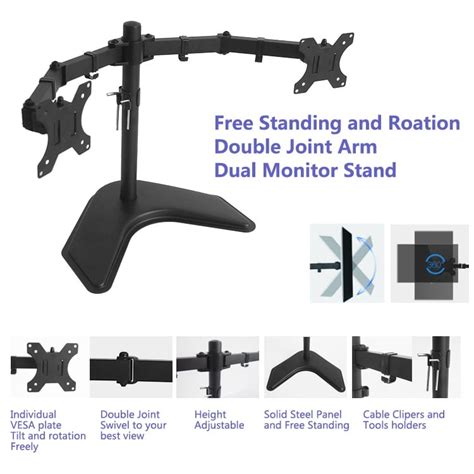 Dual Monitor Bracket With Base18 27“ Monitor Capacity 8kg Per Monitor Mount Vesa Mount Shopee