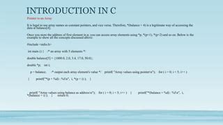 Programming In C Arrays PPT