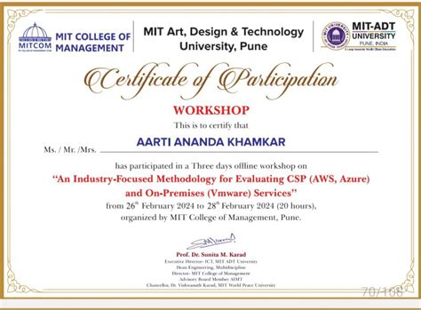 Aarti Khamkar On Linkedin Hello Connections Enhancing My Expertise In Evaluating Cloud And