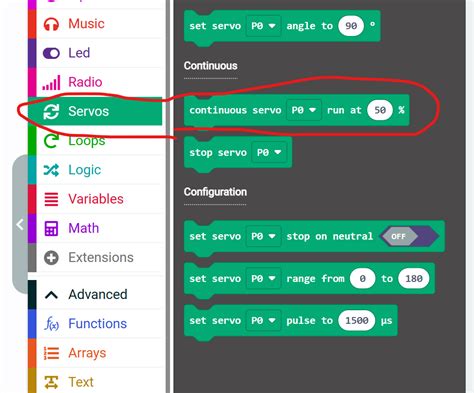 Expose Code To Allow Block For Continuous Servos Issue Microsoft Pxt Microbit GitHub