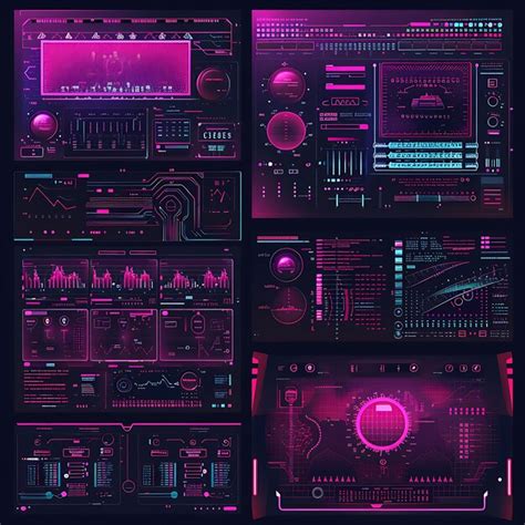 Premium Photo Design Of Cyberpunk Hacking Console Panel Design With