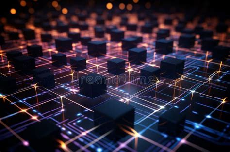 abstract representation of interconnected data nodes digital matrix