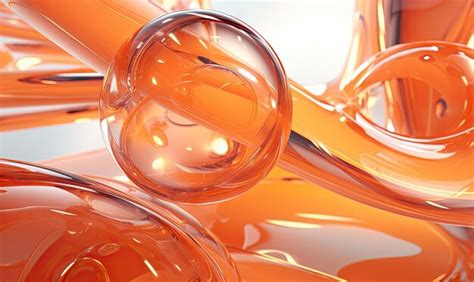 Premium Ai Image Sleek Orange Orbs In A Glass Morphic Style