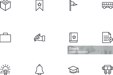 교육 라인 아이콘이 설정되었습니다 웹 디자인 모바일 앱 Ui 디자인 등을 위한 고품질 표지판 모음 교육 학교 대학 학습의 개요 아이콘입니다 가상현실에 대한 스톡 벡터 아트