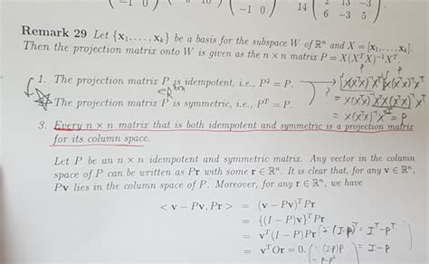 Solved Can You Explain Why The Projection Matrix P Is Chegg