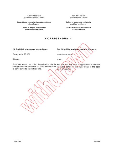 IEC COR Corrigendum Safety Of Household And Similar Electrical Appliances