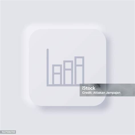 그래프 아이콘 웹 디자인 응용 프로그램 Ui 등을 위한 White Neumorphism 소프트 Ui 디자인 버튼 벡터 3차원 형태에 대한 스톡 벡터 아트 및 기타 이미지