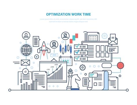 작업 시간 최적화 작업 프로세스 계획 워크플로 제어 프로젝트 목표 프리미엄 벡터
