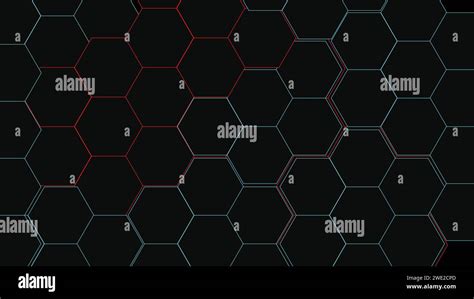 Abstract Futuristic Hexagons On A Dark Blue Background For Network Connection Computer And