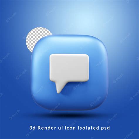 Premium Psd Speech Bubble Ui Icon 3d Render Isolated