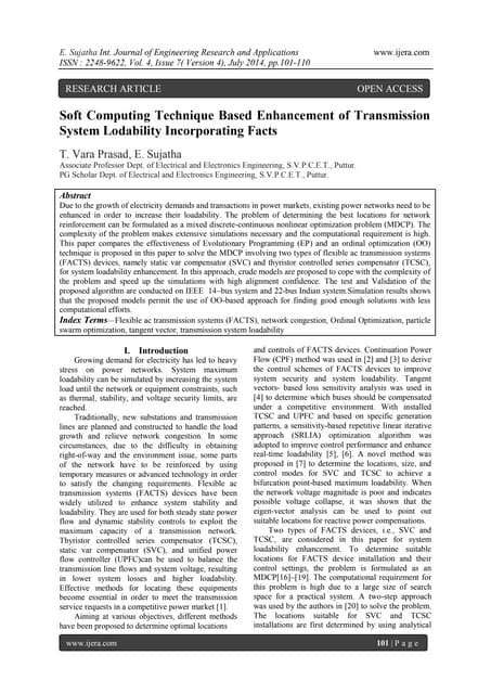 Soft Computing Technique Based Enhancement Of Transmission System