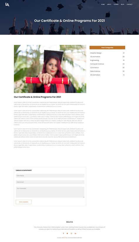 Website From Html Css Behance