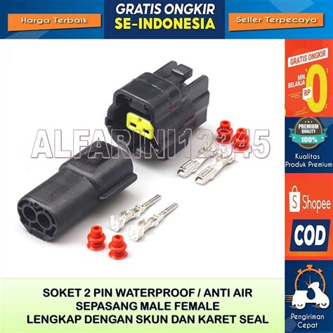 Jual Soket Waterproof Pin Soket Connector Waterproof Male Female Sepasang Socket Soket