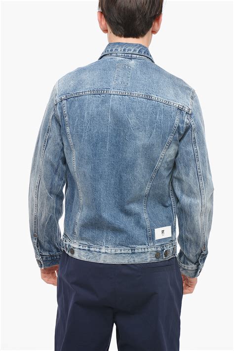 Pt01 Washed Effect Denim Jacket Men Glamood Outlet