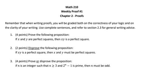 solved math 210 weekly proof 1 chapter 2 proofs remember