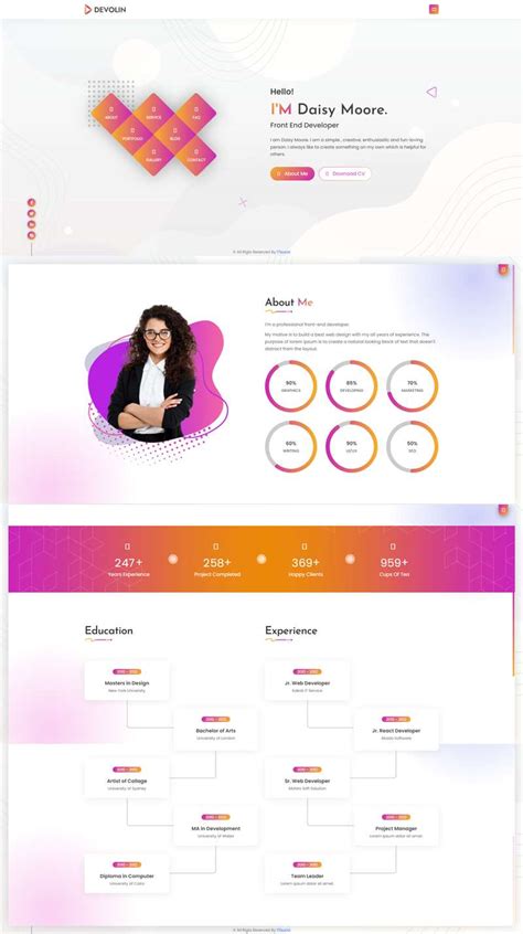 个人简历html网页代码，优秀的个人简历模板 17素材网