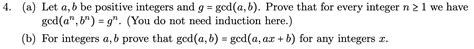 Solved A Let A B Be Positive Integers And G Gcd A B Chegg