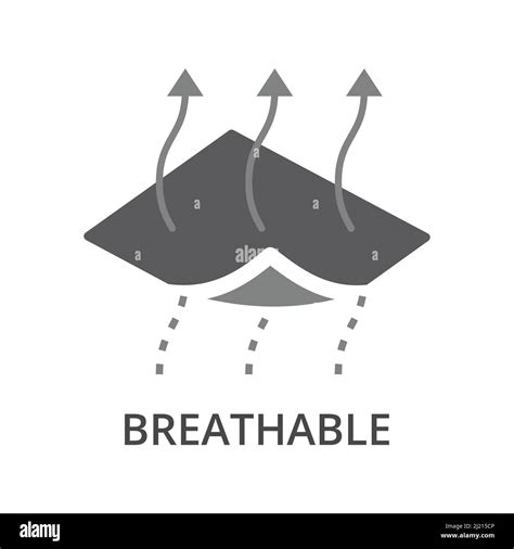 Breathable Fabric Material Feature Vector Icon Fabrics Membrane Features Label Symbol Stock