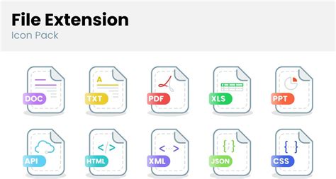 file extension icon pack 47120447 vector art at vecteezy