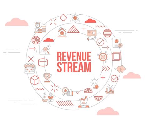 Premium Vector Revenue Streams Concept With Icon Set Template Banner And Circle Round Shape