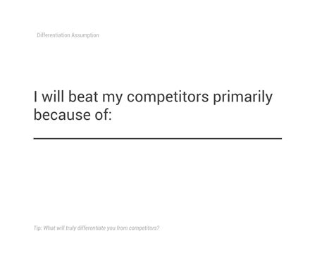 Assumptions Exercise Template Oct 13 Ppt