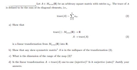 Solved Consider The Vector And The Chegg Com