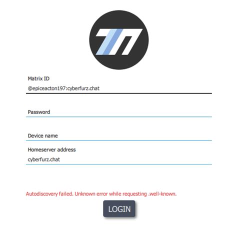 Cant Login With Home Server Autodiscovery Failed Unknown Error While