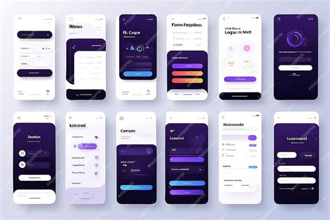 premium photo design of the mobile application ui ux a set of gui