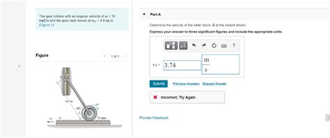 Solved Part A The Gear Rotates With An Angular Velocity Of Chegg