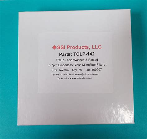Tclp Acid Washed Filters Ssi Products Llc