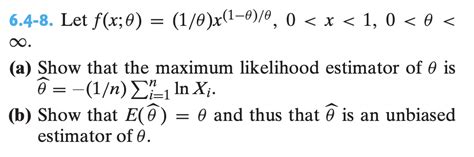Solved Let f x θ θ x θ θ Chegg com