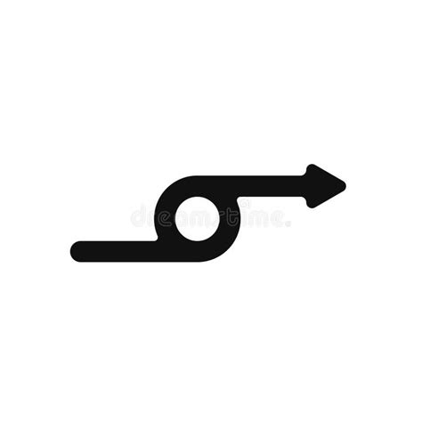 Black Arrow Vector Twisted Right Arrow Icon Direction Arrow Vector
