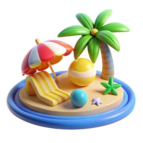 Premium Vector A Beach 3d Render