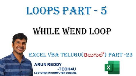 Excel Vba Telugu Part 23 While Wend Loop While Loop In Vba