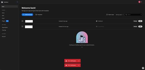 Error Creating App Doesnt Resolve Itself · Issue 7951 · Budibase