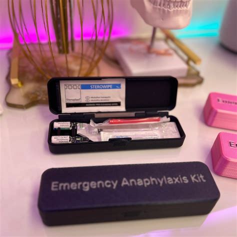 Emergency Anaphylaxis Kit Storage Box Holder For Aesthetics Black