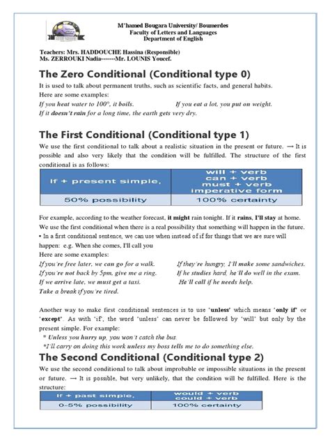 Conditionals Type 0 1 2 3 Pdf