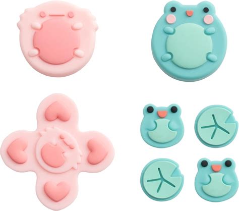 Geekshare Silicone Cross D Pad Button Caps Set Joystick Cover Abxy Key Buttons